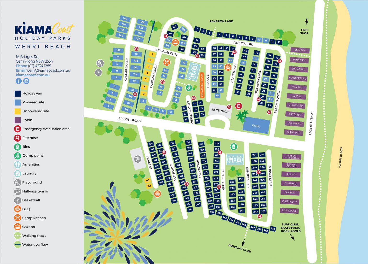 Park Map Werri Beach Holiday Park Accommodation park-map-werri-beach-holiday-park-accommodation